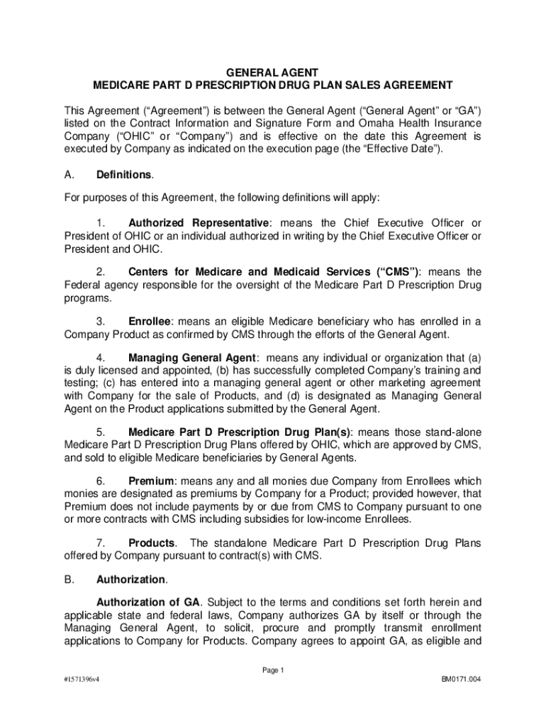 Fillable Online General Agency Agreement For Prominence Health Plan ...