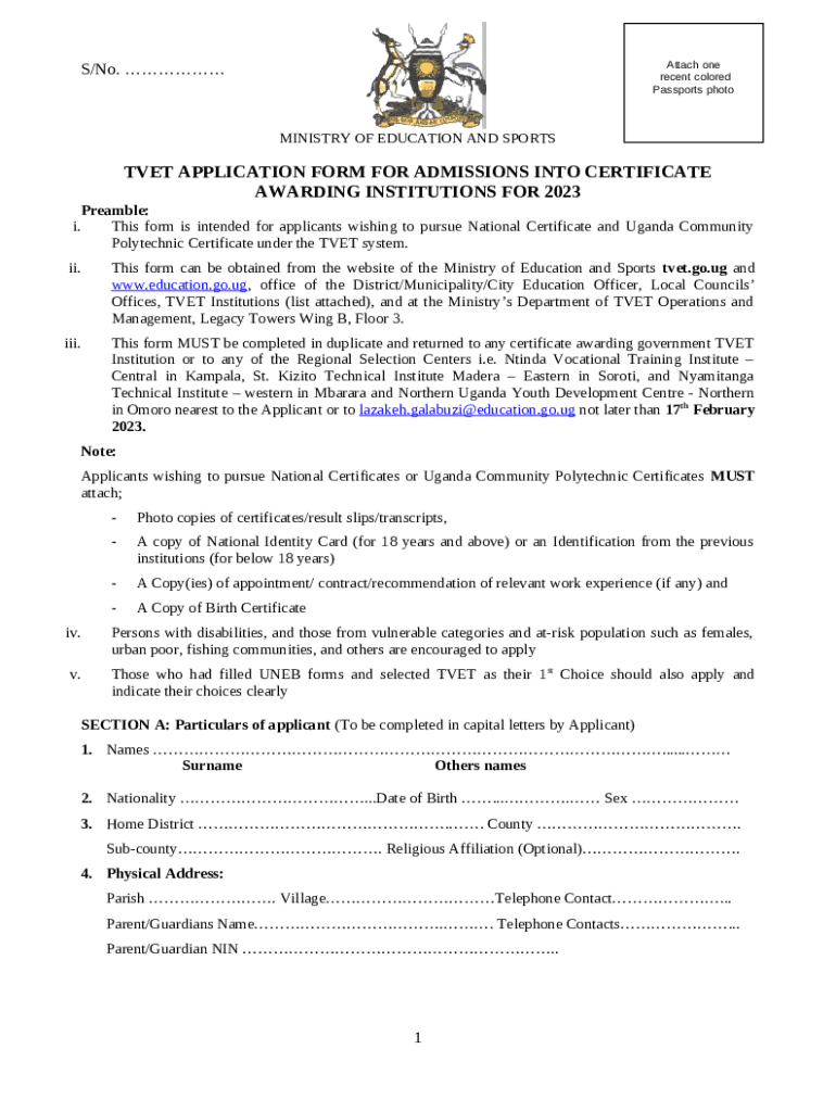 TVET-Application-.docx Doc Template | pdfFiller