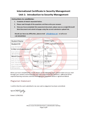 Fillable Online BTEC Level 3 Certificate in Security Management ...