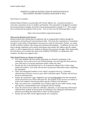 parent/guardian notification of participation in Doc Template | pdfFiller
