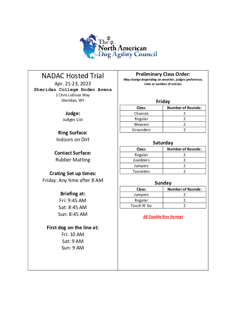 Fillable Online NADAC Hosted Trial Fax Email Print - pdfFiller