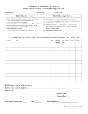 Fillable Online CLAS-Major-Advising-Sheet Fax Email Print - pdfFiller