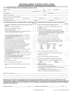 Fillable Online Fillable Online osceola k12 fl Preparticipation Physical ... Fax Email Print ...