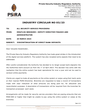Fillable Online PSIRA - The Private Security Industry Regulatory ...