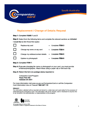 Fillable Online F056-Companion-Card-Replacement-and-Change-Details-0822 ...