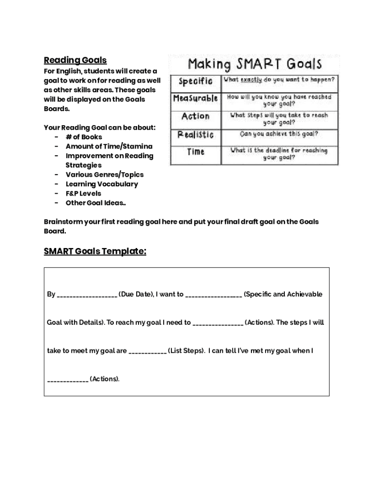 Fillable Online 6 Steps to Helping Students Set Strong Reading Goals Fax Email Print - pdfFiller