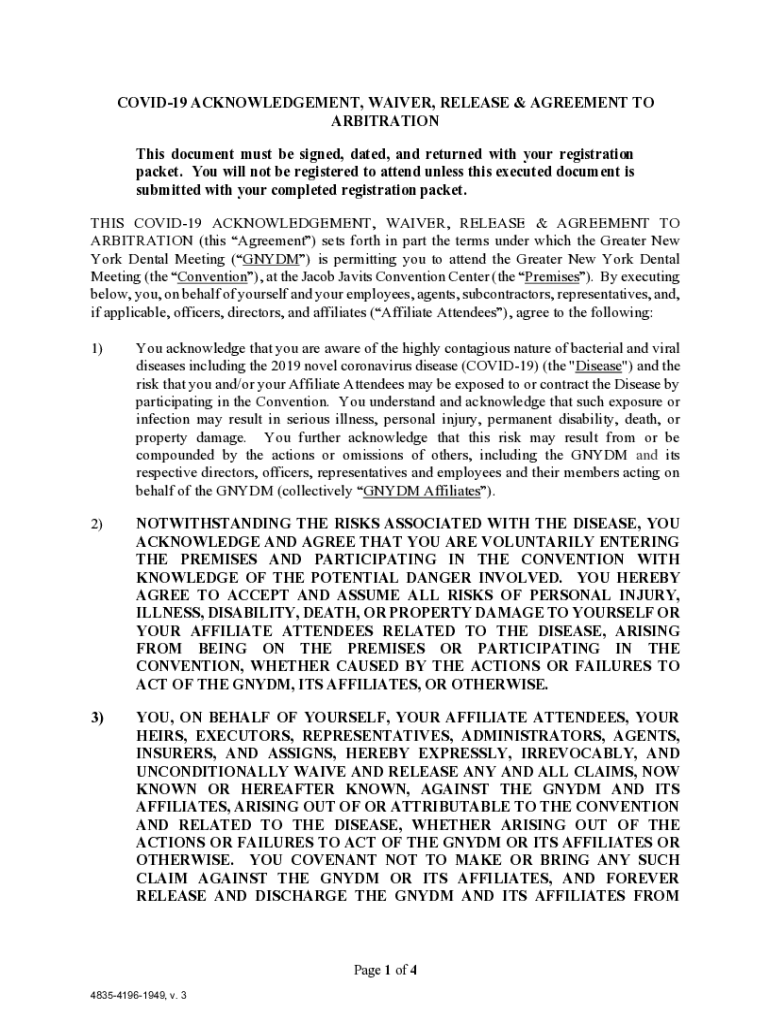 Fillable Online COVID-19 Liability Release Waiver Form Template Fax Email Print - pdfFiller