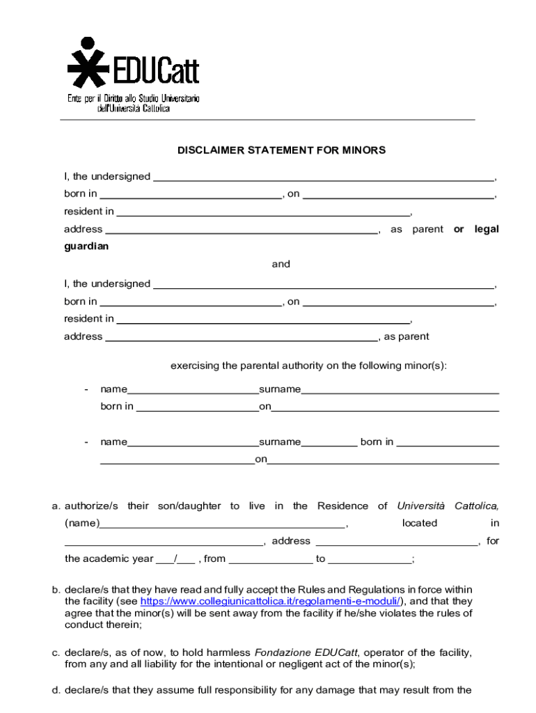 Fillable Online We, the undersigned, parents or legal guardian of Fax Email Print - pdfFiller