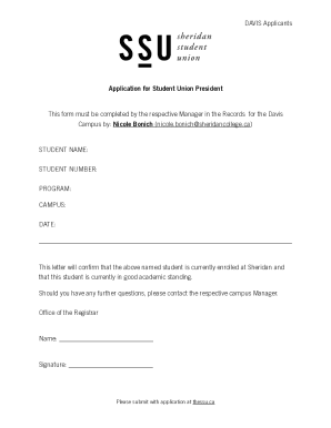 Fillable Online Registrar-President Application Template Fax Email ...