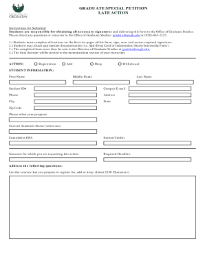 Fillable Online Late Registration Petition Form Fax Email Print - pdfFiller