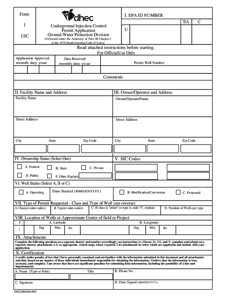 Fillable Online C DHE Form I. EPA ID NUMBER Fax Email Print - pdfFiller