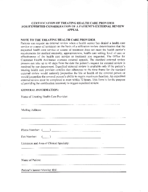 Fillable Online dhhs nv Appendix B External Review Request Form Fax ...