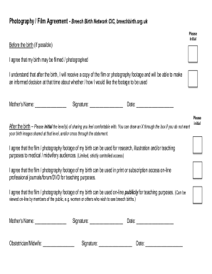 Fillable Online Birth Photography Contract Form Template Fax Email Print - pdfFiller