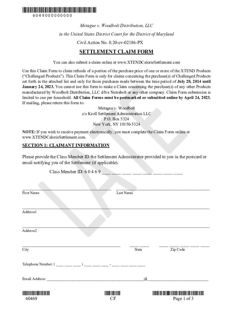 Fillable Online EXHIBIT E - Claim Form.pdf Fax Email Print - pdfFiller