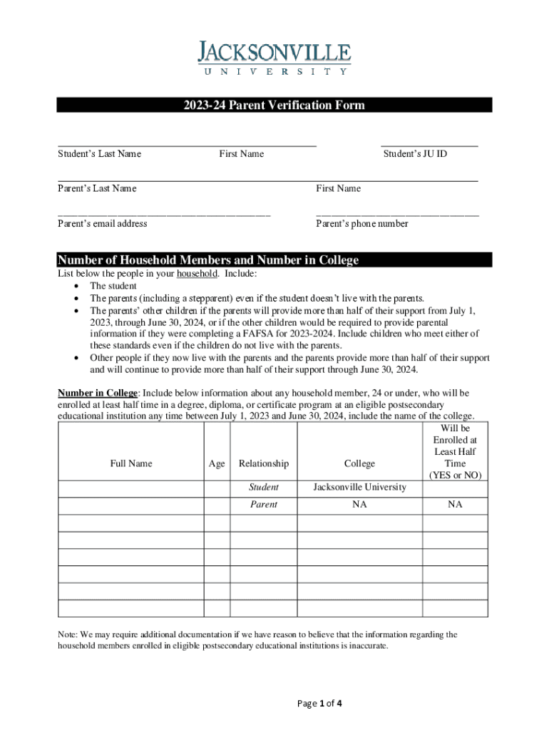 Fillable Online 2022-2023 Household Size/College Verification Form Fax Email Print - pdfFiller