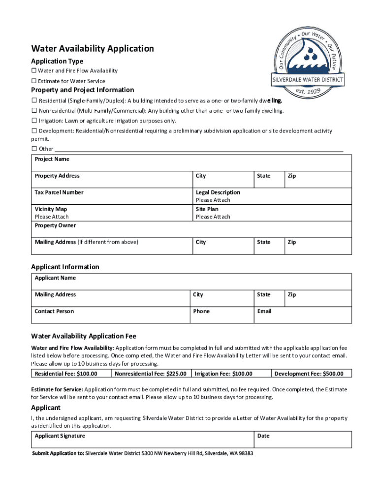 Fillable Online certificate of water availability Fax Email Print ...