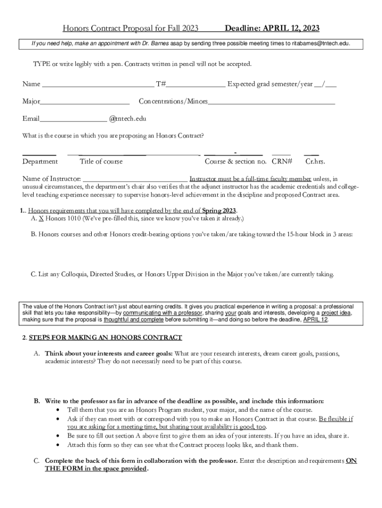 Fillable Online Honors Program - How to Apply Fax Email Print - pdfFiller
