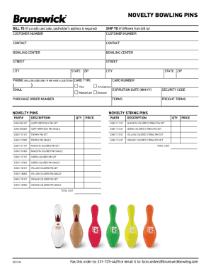 Fillable Online 75082 brunswick bowling pins forms Fax Email Print ...