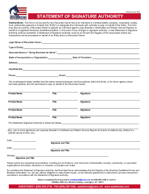 Fillable Online STATEMENT OF SIGNATURE AUTHORITY Fax Email Print ...