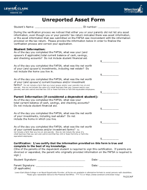 Fillable Online 2023-2024 Unreported Asset Form Fax Email Print - pdfFiller