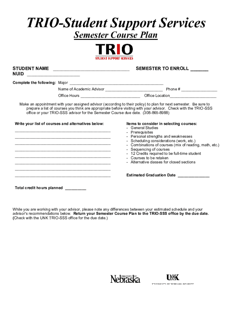 Fillable Online If you are planning to join TRiO Student Support ...