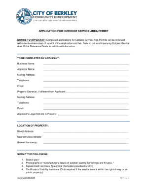 Fillable Online Outdoor Service Areas Fax Email Print - pdfFiller