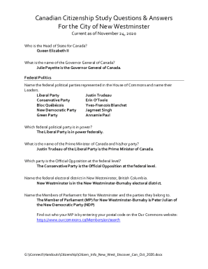 Fillable Online Free Canadian Citizenship Practice Tests - Discover ...