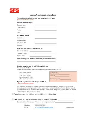 Fillable Online Get the free Tool Repair Form - Black & Company Fax ...