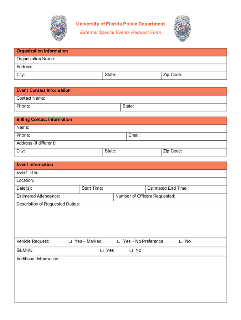 Fillable Online UFPD-Special-Events-Request-Form-External.pdf Fax Email Print - pdfFiller