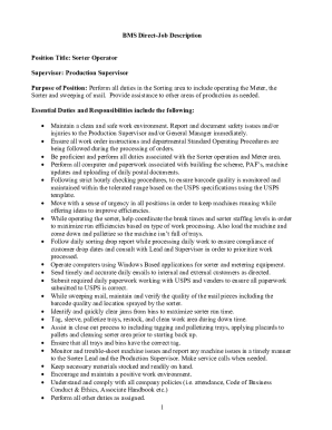 Fillable Online Production Supervisor Job Description Template Fax ...