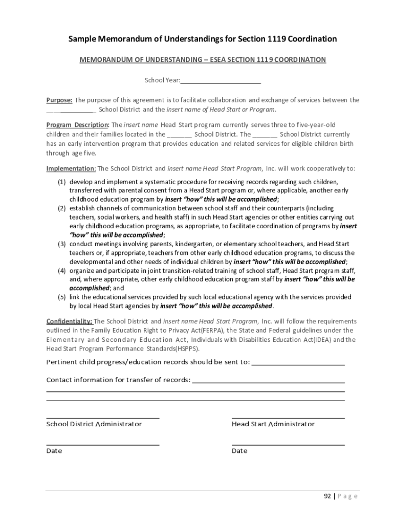 Fillable Online doe sd pdg-eg-head-start-mou-sample Fax Email Print ...