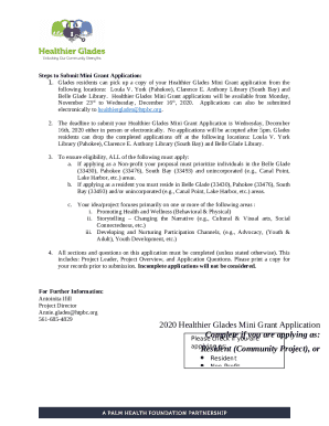 Mini Grant Application Packet Doc Template | pdfFiller