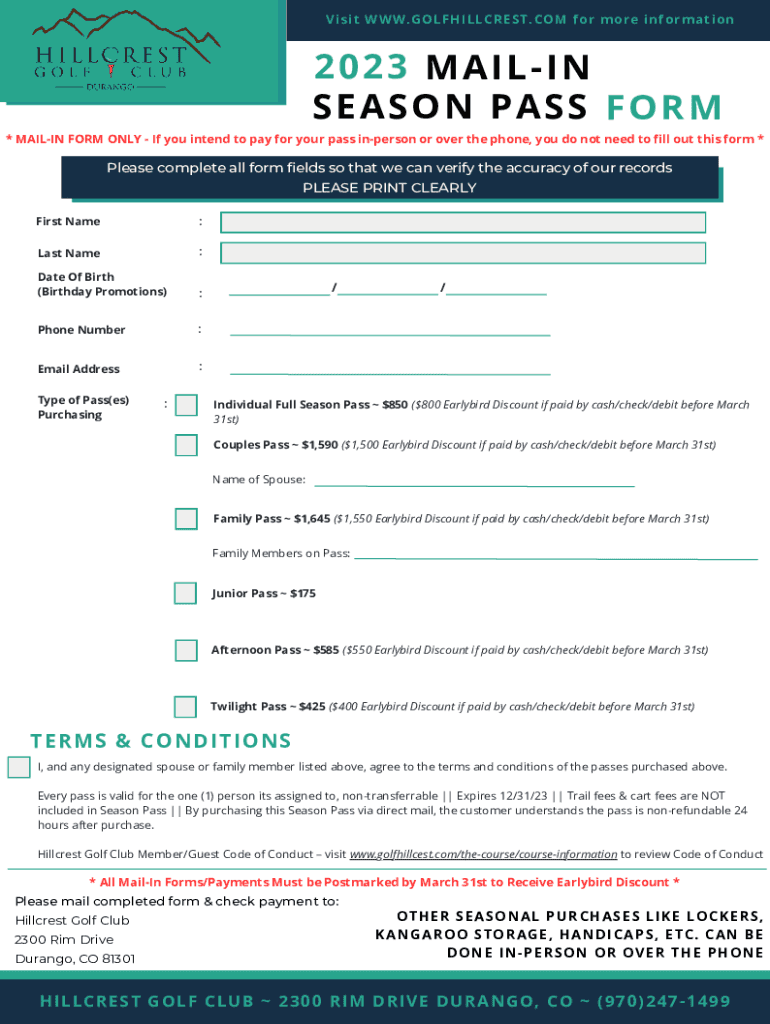 Fillable Online Season Passes: What Is the Value? Fax Email Print ...