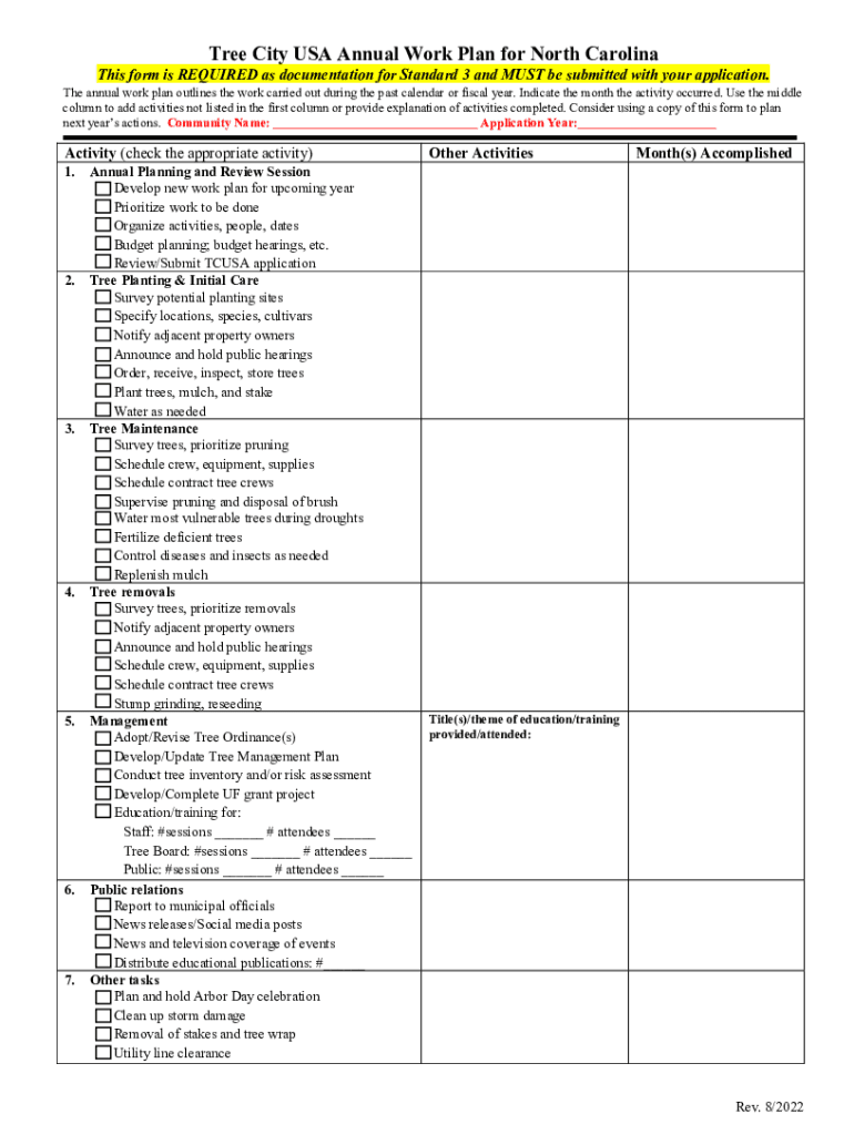 Fillable Online Tree City USA Application Checklist Fax Email Print ...