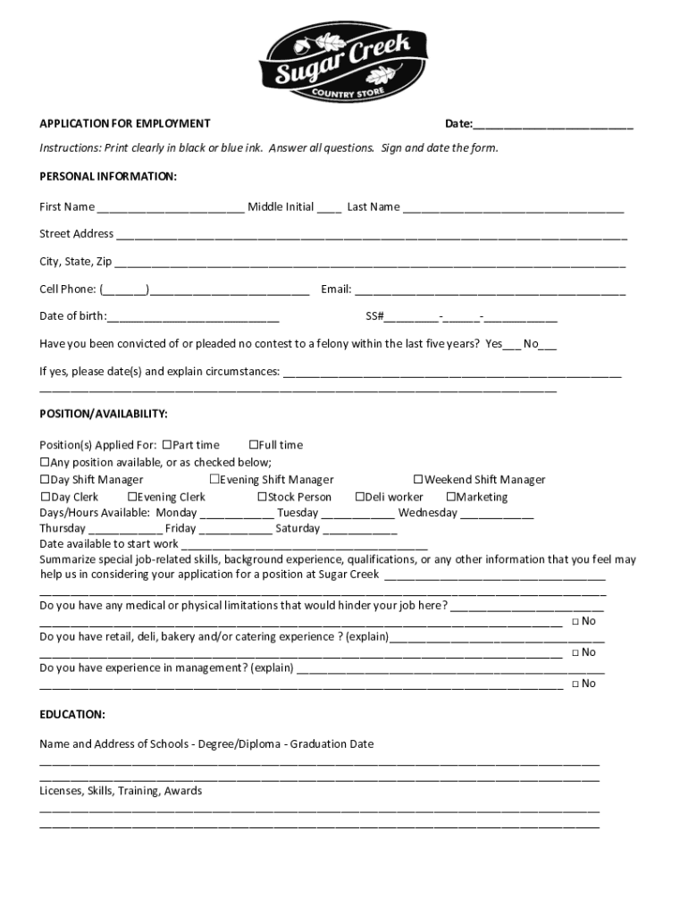 Fillable Online 1.02 Job Application 1.docx - JOB APPLICATION FORM ...