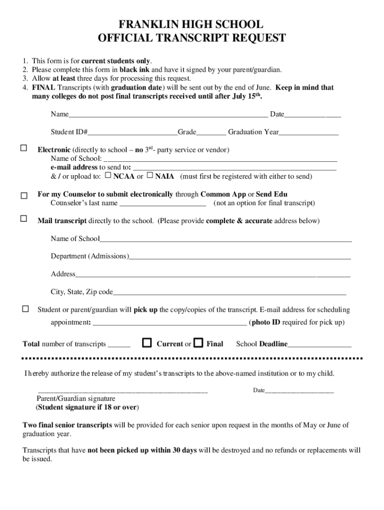 Fillable Online Alumni-Transcript-Diploma-Request-Form- ... Fax Email ...