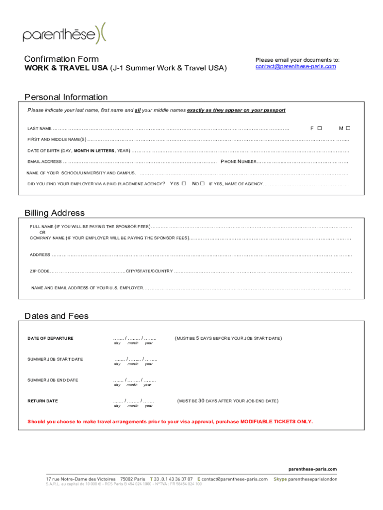 Fillable Online Employment Confirmation Form Template Fax Email Print ...