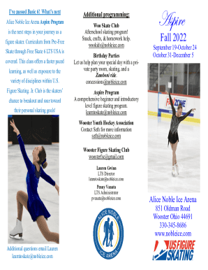 Fillable Online Alice Noble Ice Arena Aspire Program Fax Email Print - pdfFiller
