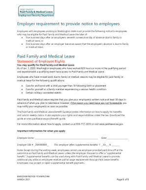 Fillable Online Washington State Paid Family and Medical Leave (PFML ...