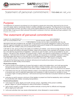 Fillable Online Statement of personal commitment TOO-SMC-01.1.07v1.0 ...