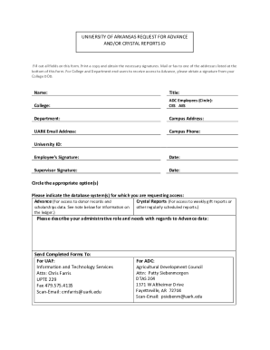 Fillable Online advancement uark Forms and DocumentsIT ServicesUniversity of Arkansas Fax Email ...
