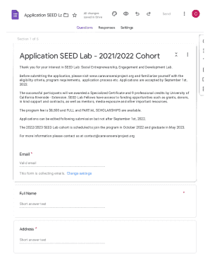 Fillable Online Application SEED Lab - 2022/2023 Cohort - Google Forms ...