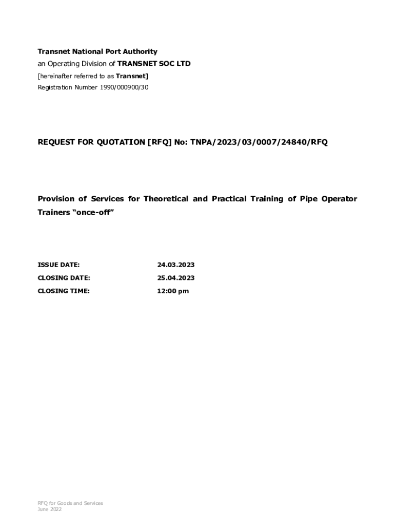 Fillable Online Letter requesting quotation for services Fax Email ...