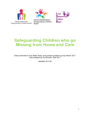 Fillable Online Safeguarding Children who go Missing from Home and Care ...