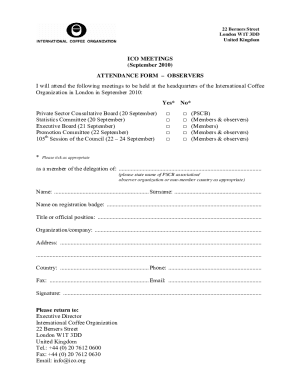 Fillable Online attendance-form-icc-105 Fax Email Print - pdfFiller