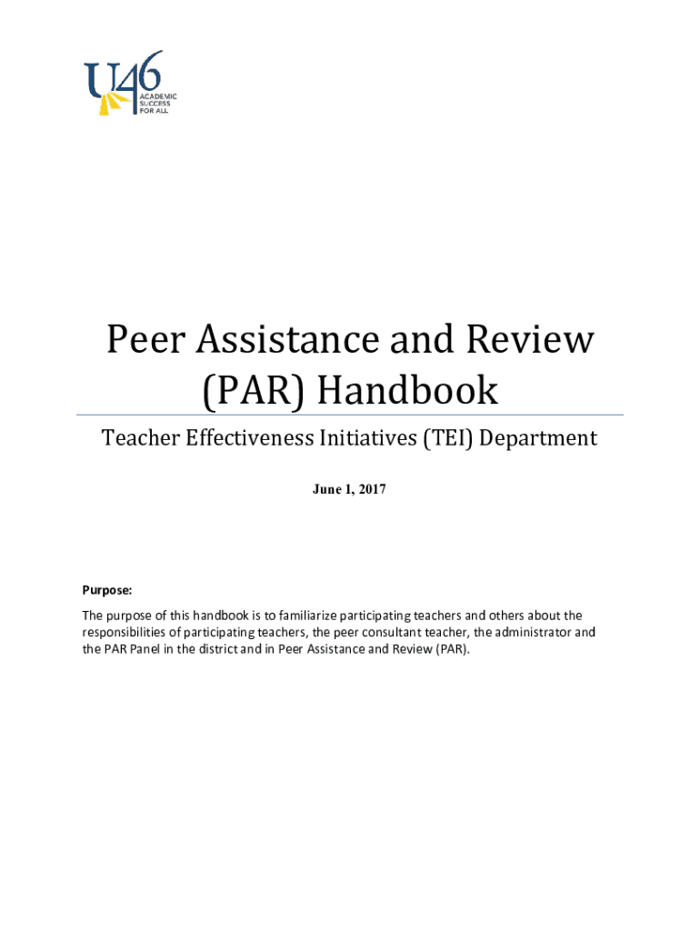 Fillable Online A User's Guide to Peer Assistance and Review (PAR) Fax ...
