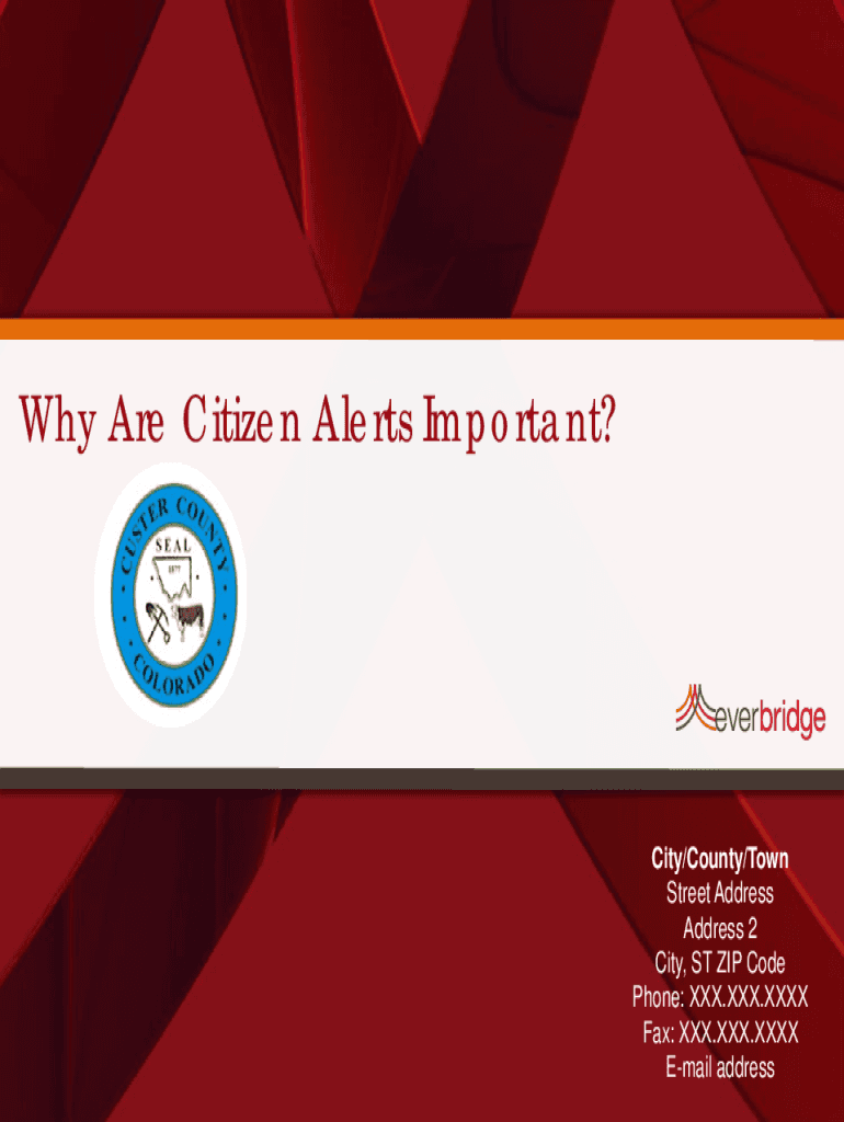 Fillable Online Why Are Citizen Alerts Important? Fax Email Print ...