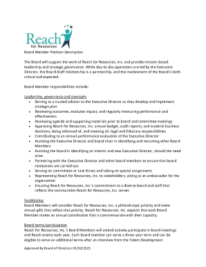 Fillable Online Board Member Job Description Sample Fax Email Print ...