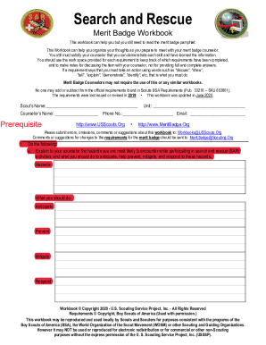 Fillable Online Search and Rescue - Merit Badge Workbook Fax Email ...
