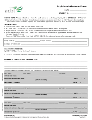 Fillable Online Student Self-Service Absence Form Fax Email Print ...